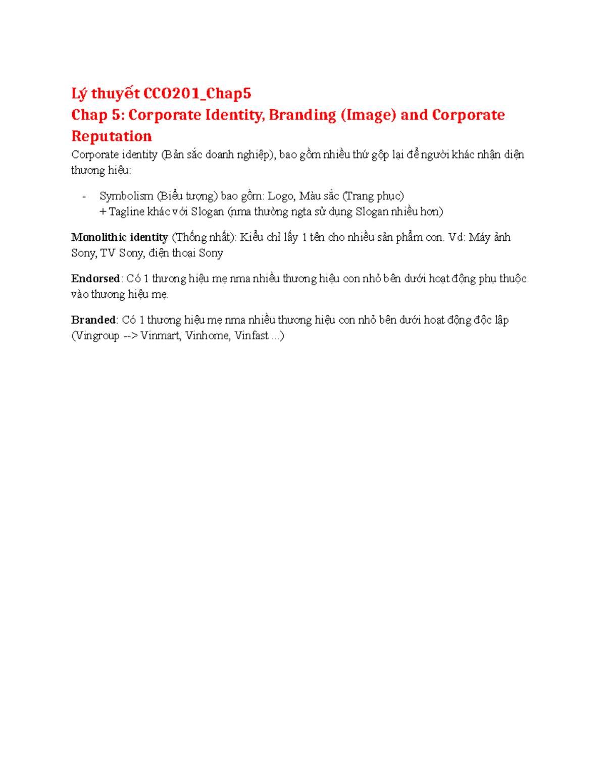 Lý thuyết CCO201 Chap5 - Summary Corporate Communication - Lý thuy ết CCO201_Chap Chap 5 ...