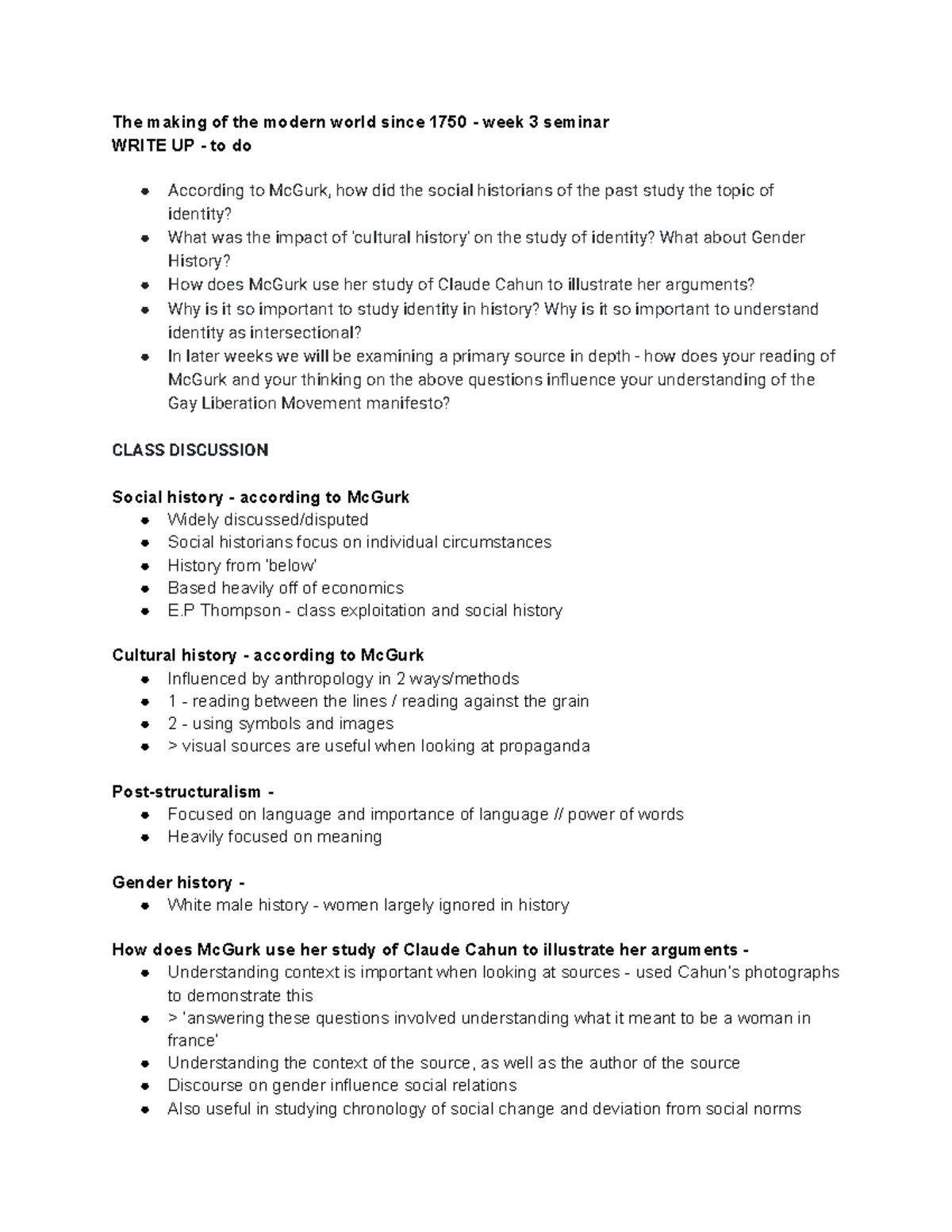 History - HR100-4 week 3 - Google Docs - The making of the modern world ...