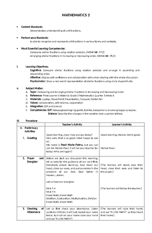 Lesson Plan Indicators - How to integrate the 9 RPMS indicators in a ...