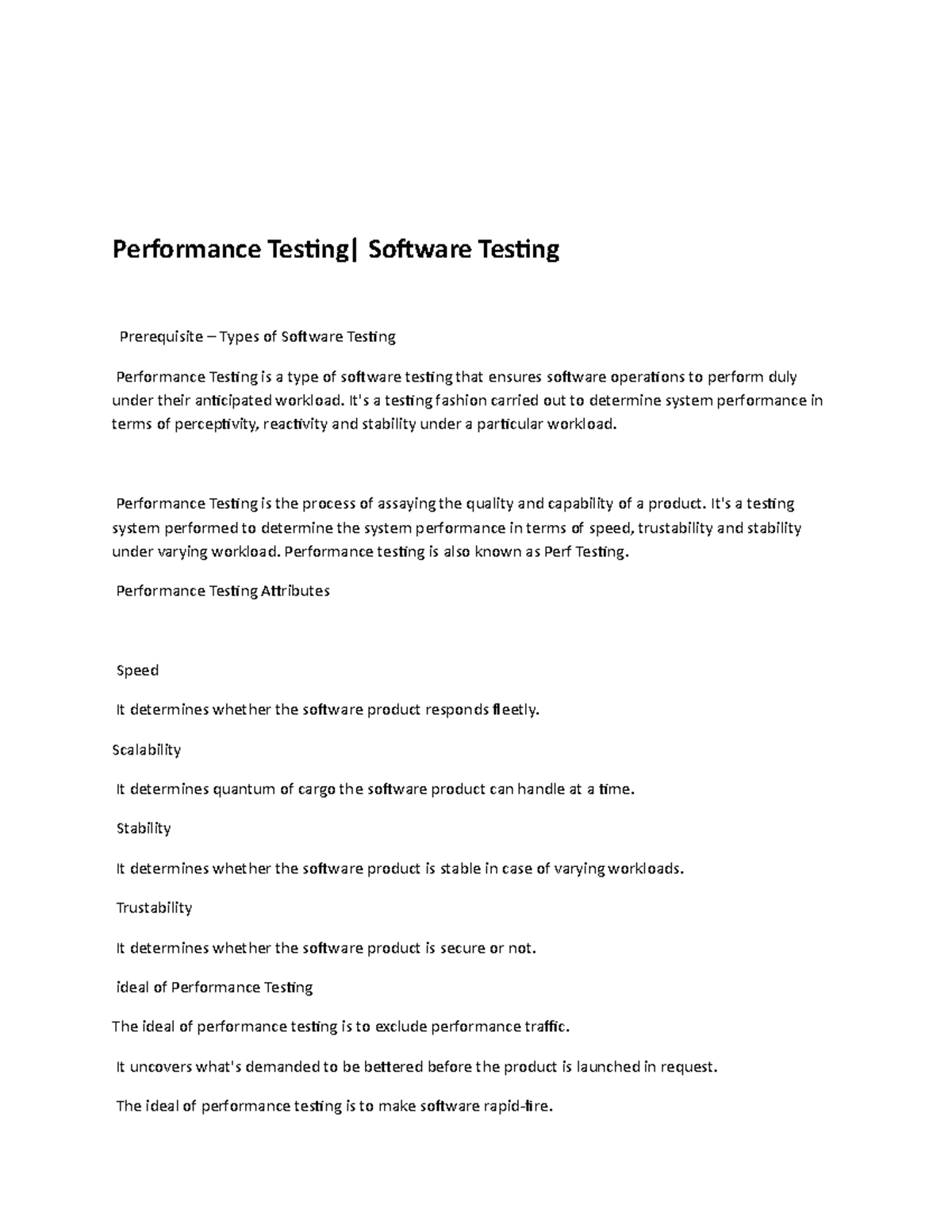 Performance Testing Software Testing - Performance Testing| Software ...