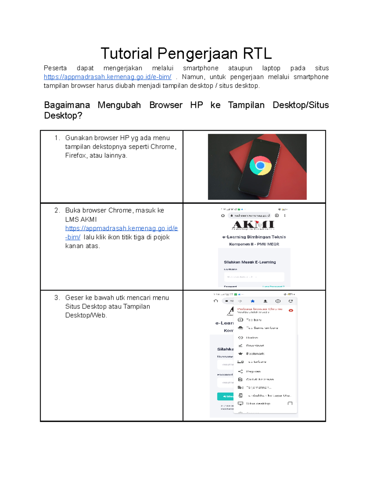 Tutorial Pengerjaan RTL - Tutorial Pengerjaan RTL Peserta dapat mengerjakan melalui smartphone ...