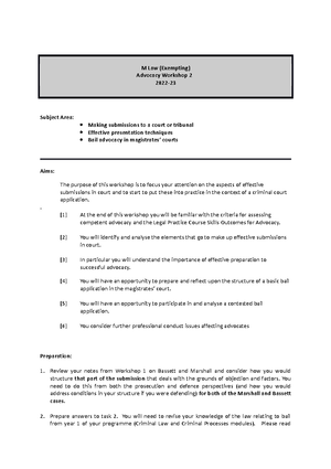 Bail Hearing Outline - Summary Advocacy - Bail Hearing Outline ...