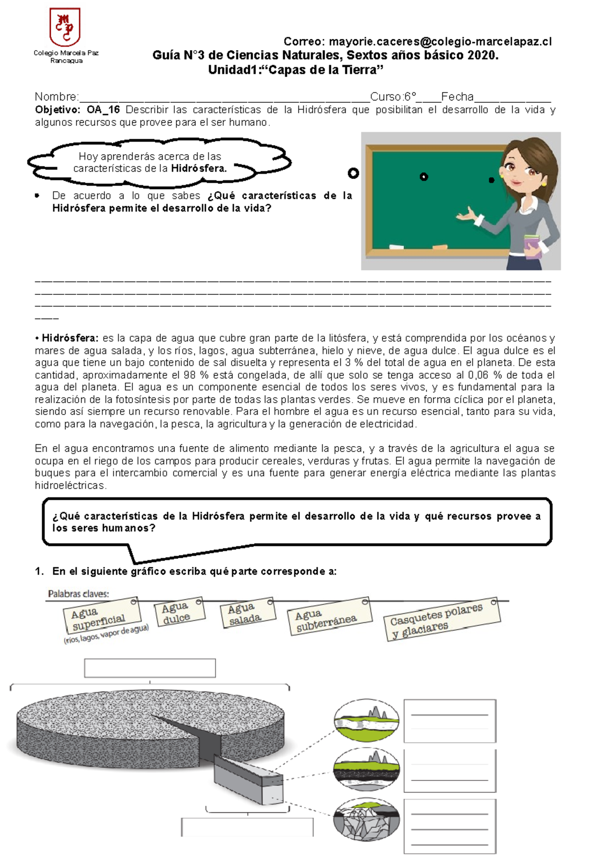 Ciencias 6° Basico GUIA3y4 Semana 2 - Guía N°3 de Ciencias Naturales ...
