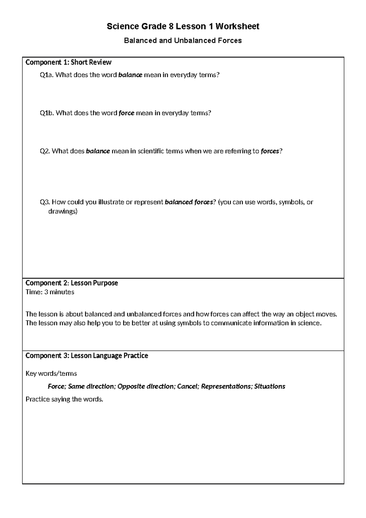 NLC worksheet week 1 AND 2 - Science Grade 8 Lesson 1 Worksheet ...