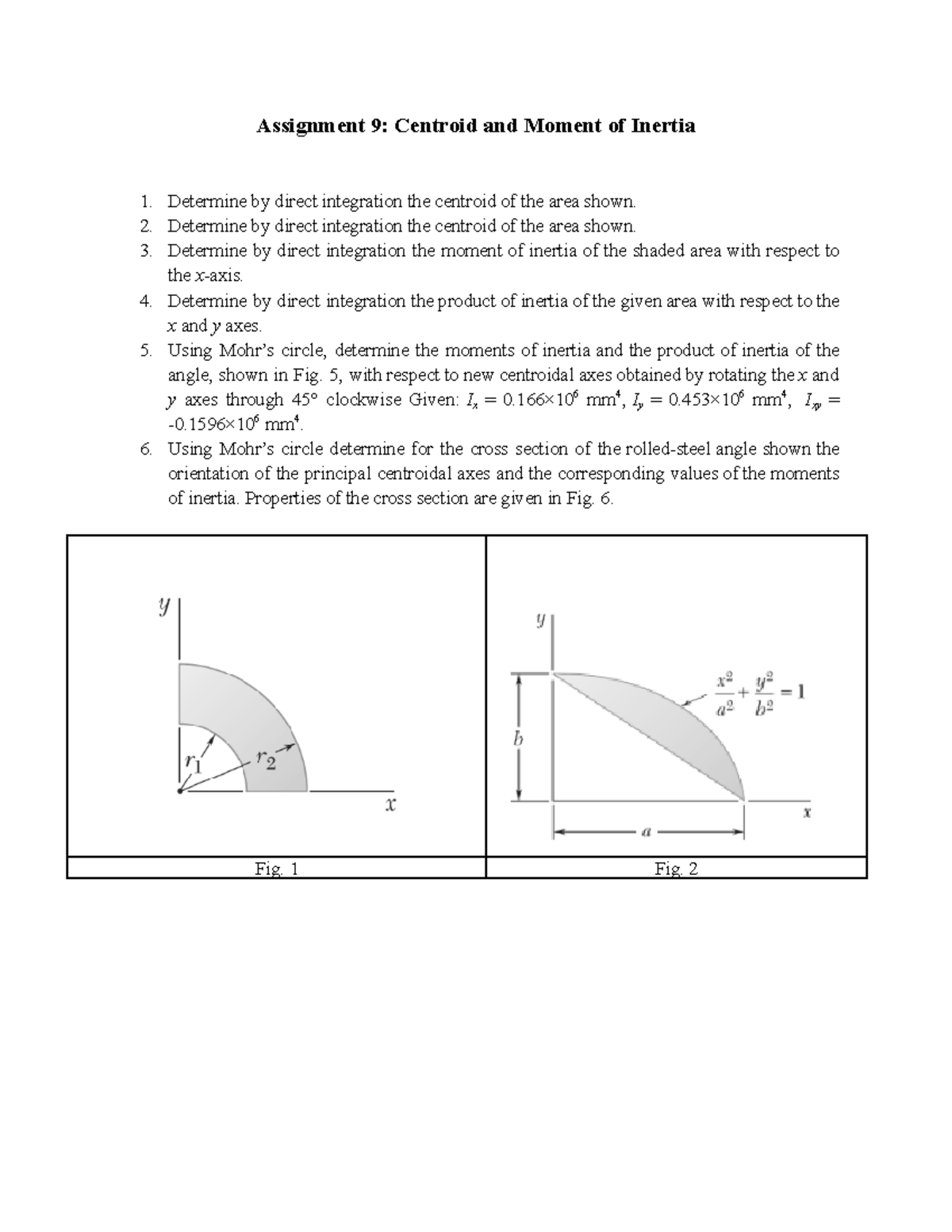Assignment Centriod and Moment of inertia Engineering Mechanics ...