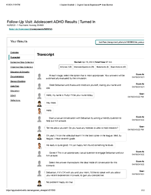 ADHD subjective - simulation for ADHD patient - Follow-Up Visit ...