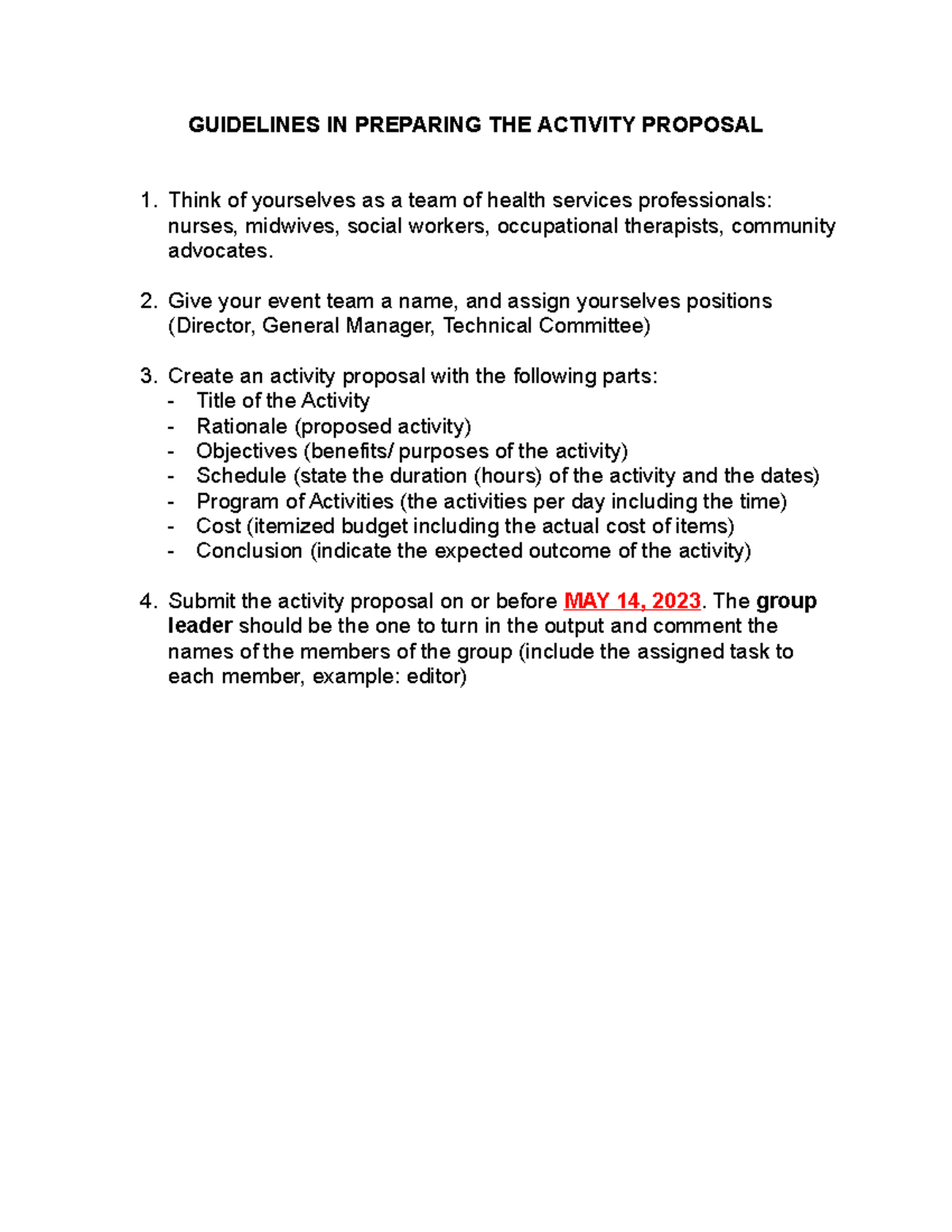 Group Final Practical TEST Proposal Writing - GUIDELINES IN PREPARING ...