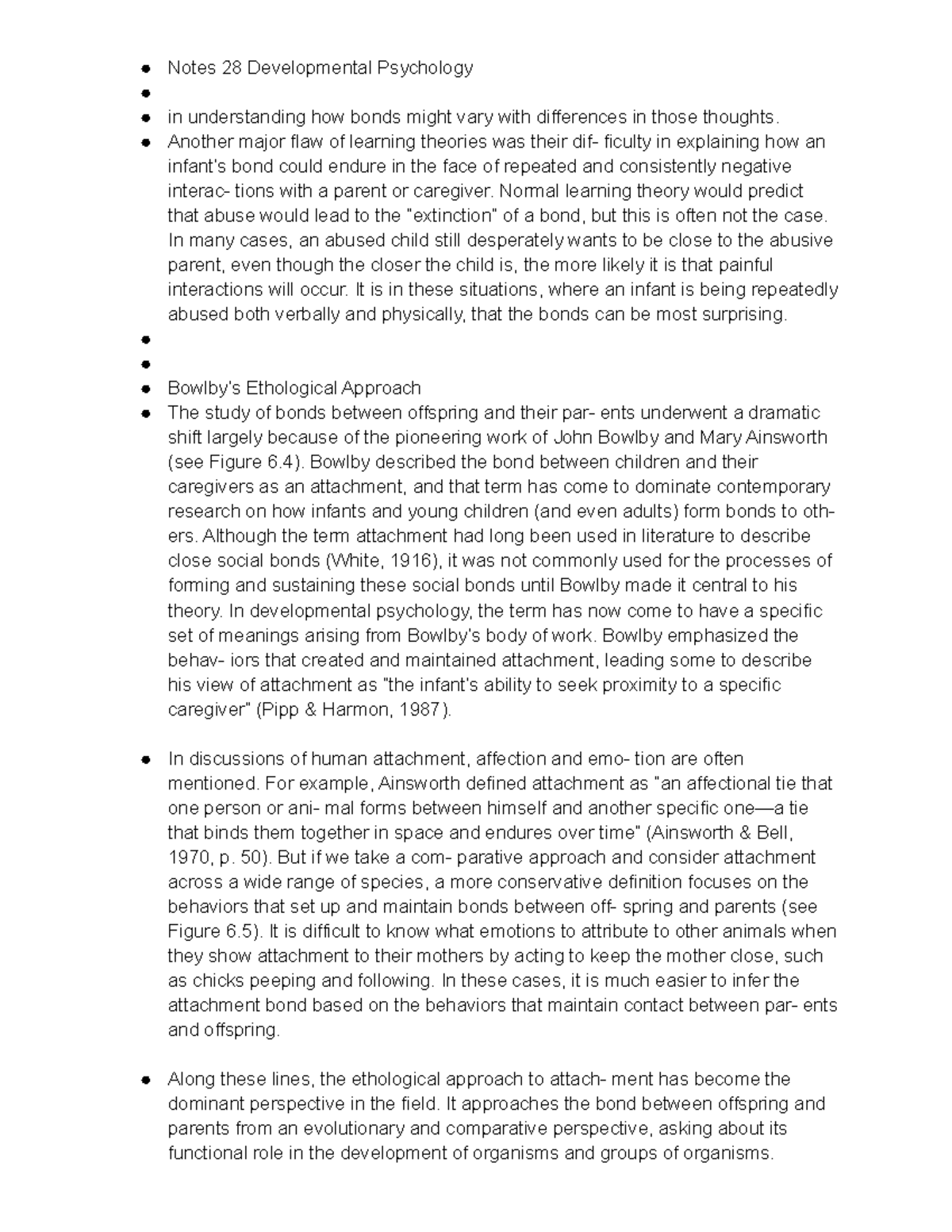 Notes 28 Developmental Psychology - Notes 28 Developmental Psychology ...