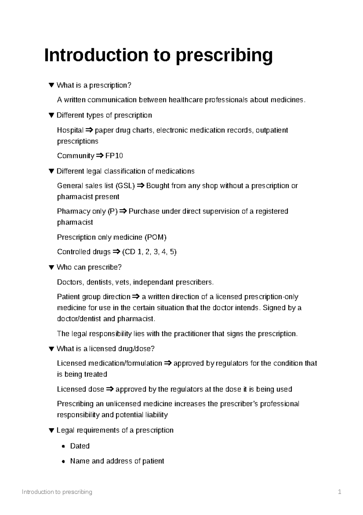 Introduction to prescribing - Different types of prescription Hospital ...