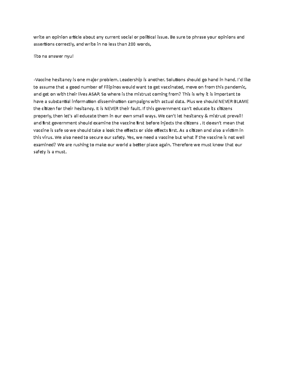 Write an opinio-WPS Office - write an opinion article about any current ...