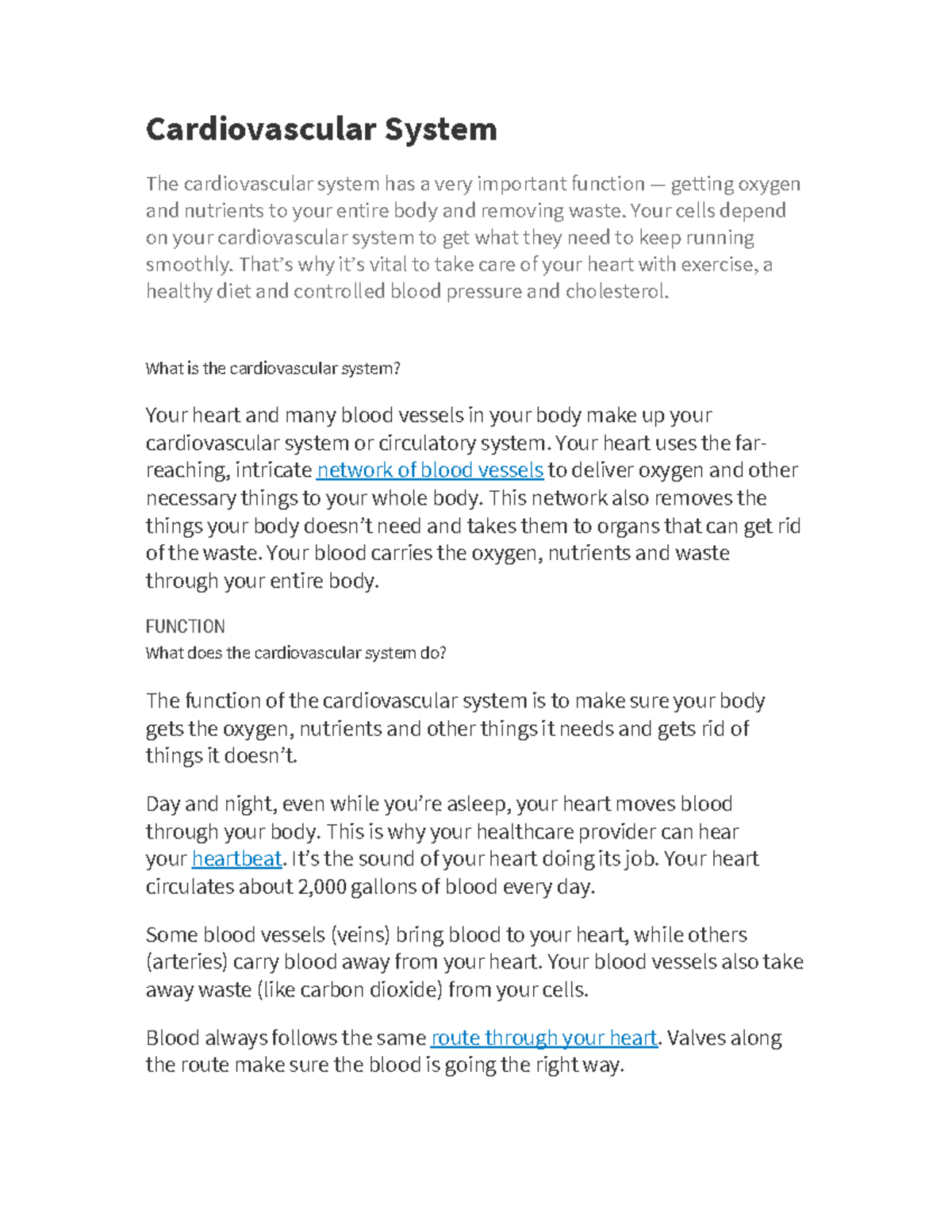 Cardio Vascular System - Cardiovascular System The cardiovascular ...