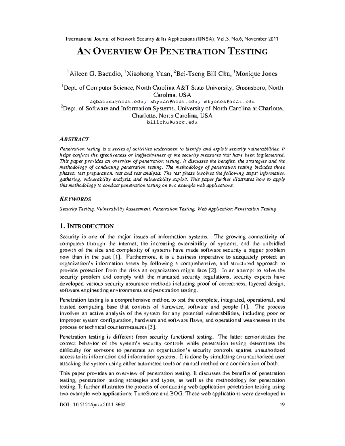 An Overview of Penetration Testing - security - Studocu