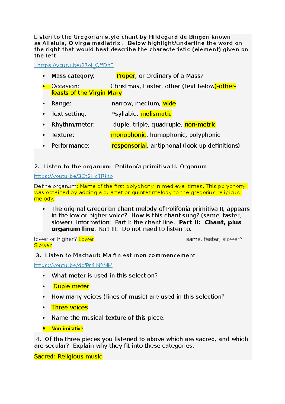 Listening Assigment 4 Karya - Listen to the Gregorian style chant by ...