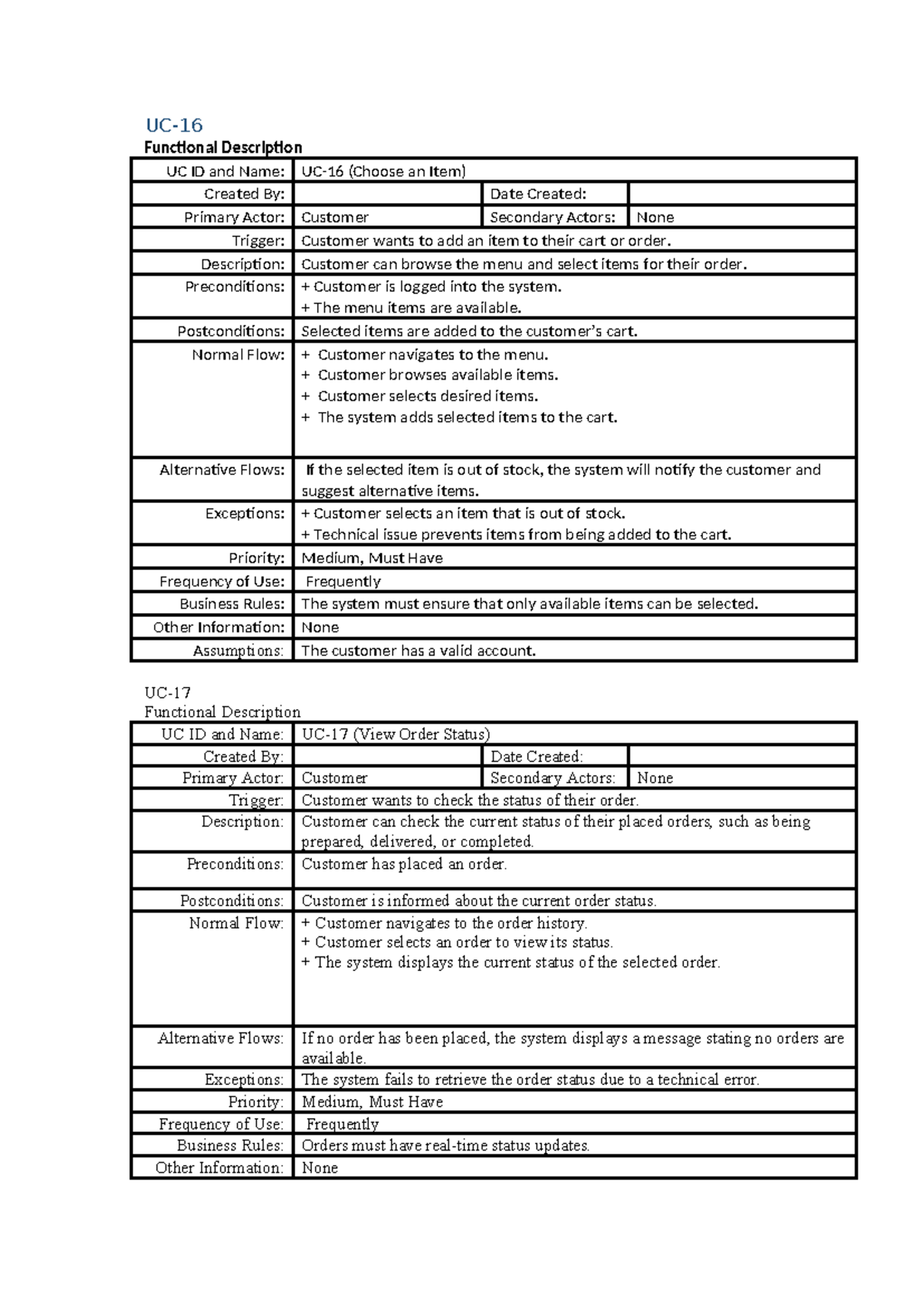 usecases descriptions - UC- Functional Description UC ID and Name: UC ...