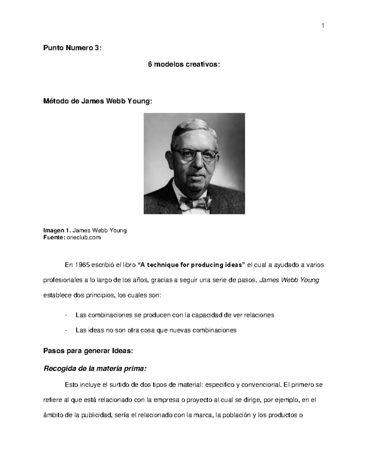 Entrega Previa 1 Semana 3 - Punto Numero 3: 6 modelos creativos: Método ...