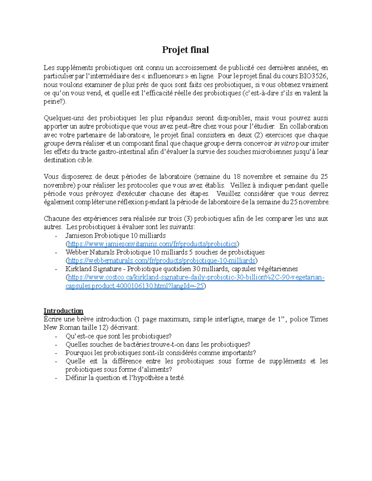 Projet final [FR] (2024) - Projet final Les suppléments probiotiques ...