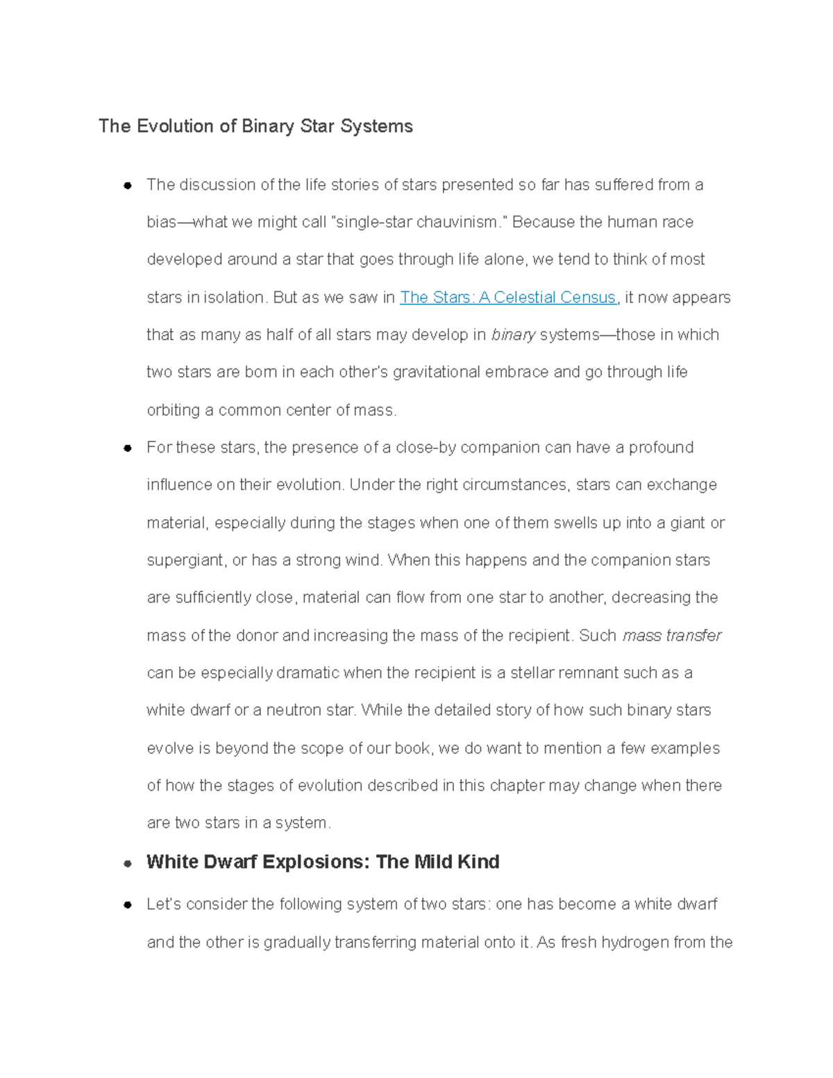 Astro- The Evolution of Binary Star Systems - The Evolution of Binary ...