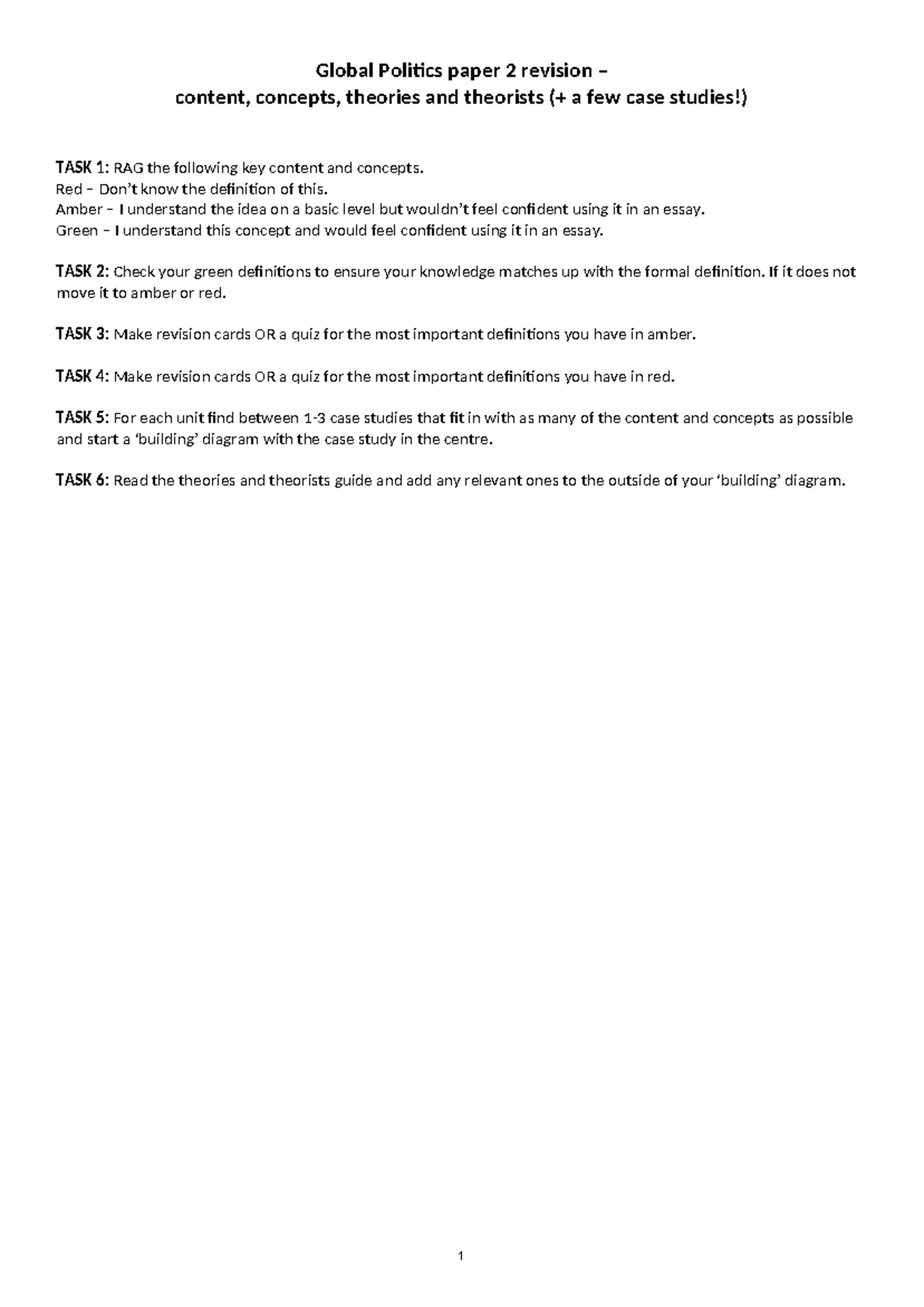 3. Revision content and concepts - Global Politics paper 2 revision ...