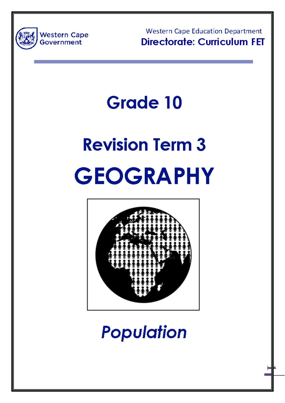 Geography Grade 10 revision material Term 3 and 4 2022 - Western Cape ...