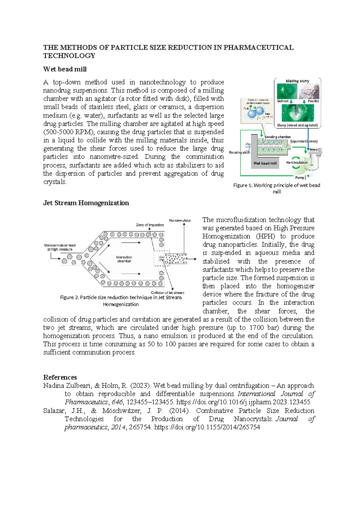NFNF1722 particle size reduction - THE METHODS OF PARTICLE SIZE REDUCTION IN PHARMACEUTICAL ...