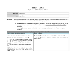 Chapter 07 VMware - CIS 1107 – Lab 7. Step-by-Step 7, 7, 7, 7 – OS X ...