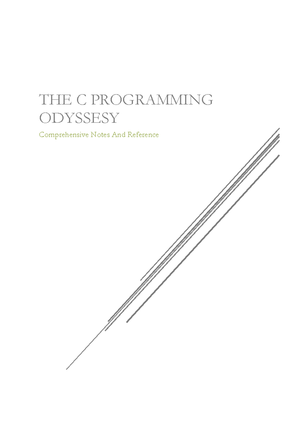 The C Programming Odyssey - THE C PROGRAMMING ODYSSESY Comprehensive ...