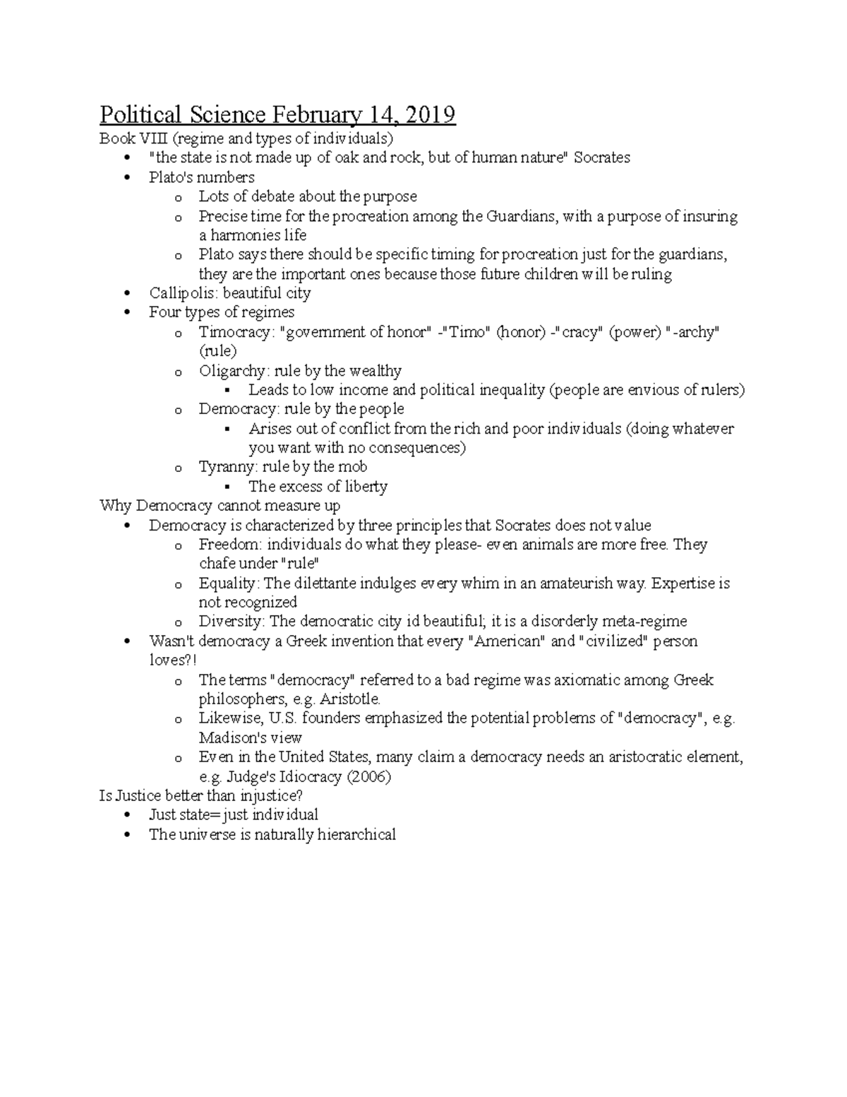 Political Science February 14, 2019 - Political Science February 14 ...