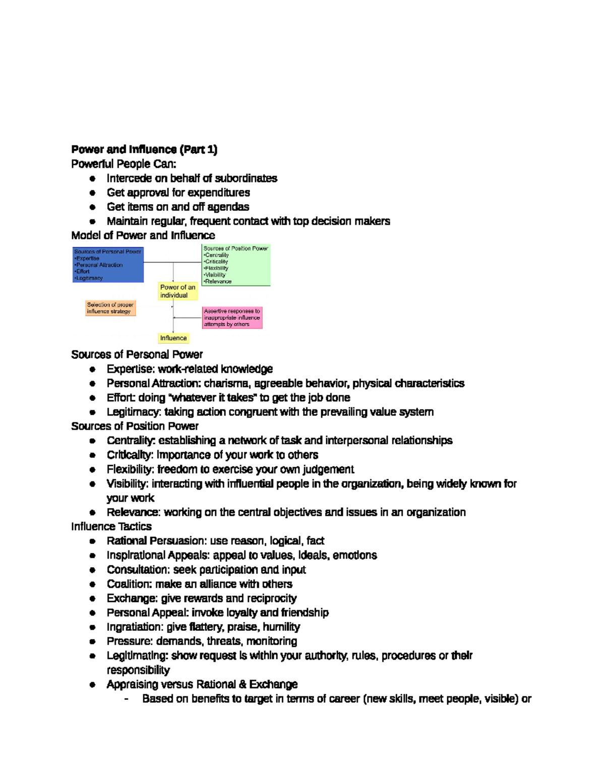Chapter Power and Influence - BUS-Z370 - Studocu