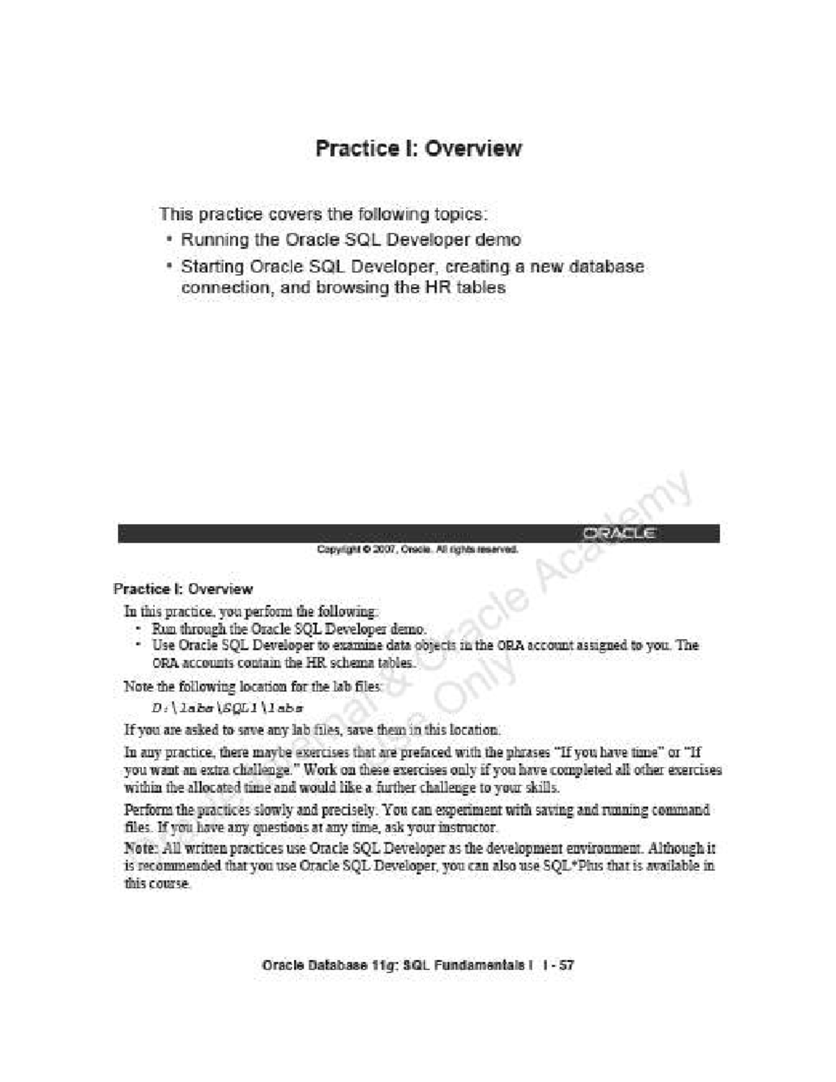 Lab Exercises - Database Management - Practice I: Overview This ...