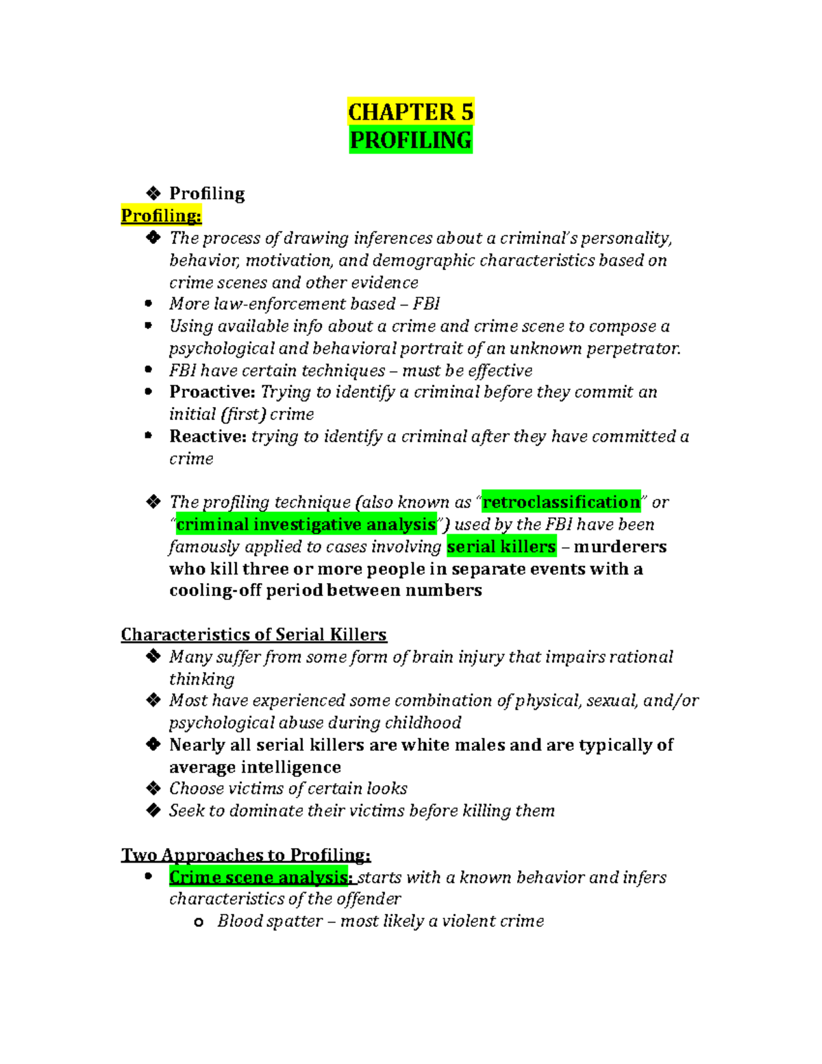 Chapter 5 - Lecture notes 5 - CHAPTER 5 PROFILING Profiling Profiling ...