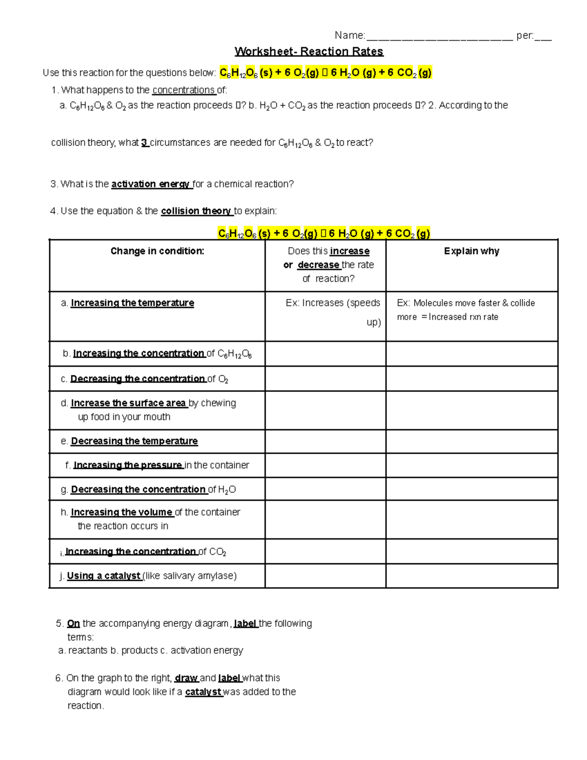 Rates-Eq Worksheet - chemistry - Name:_________________________ per ...