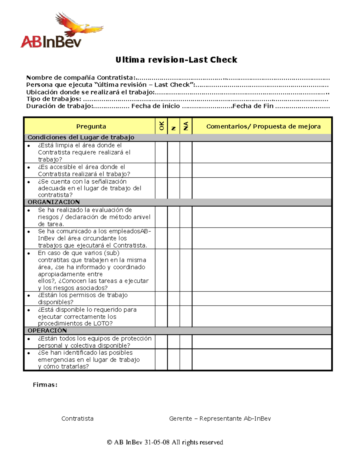 VPO.SAFE.3.1.13.3. Ultima revisión (LAST Check) - Ultima revision-Last ...