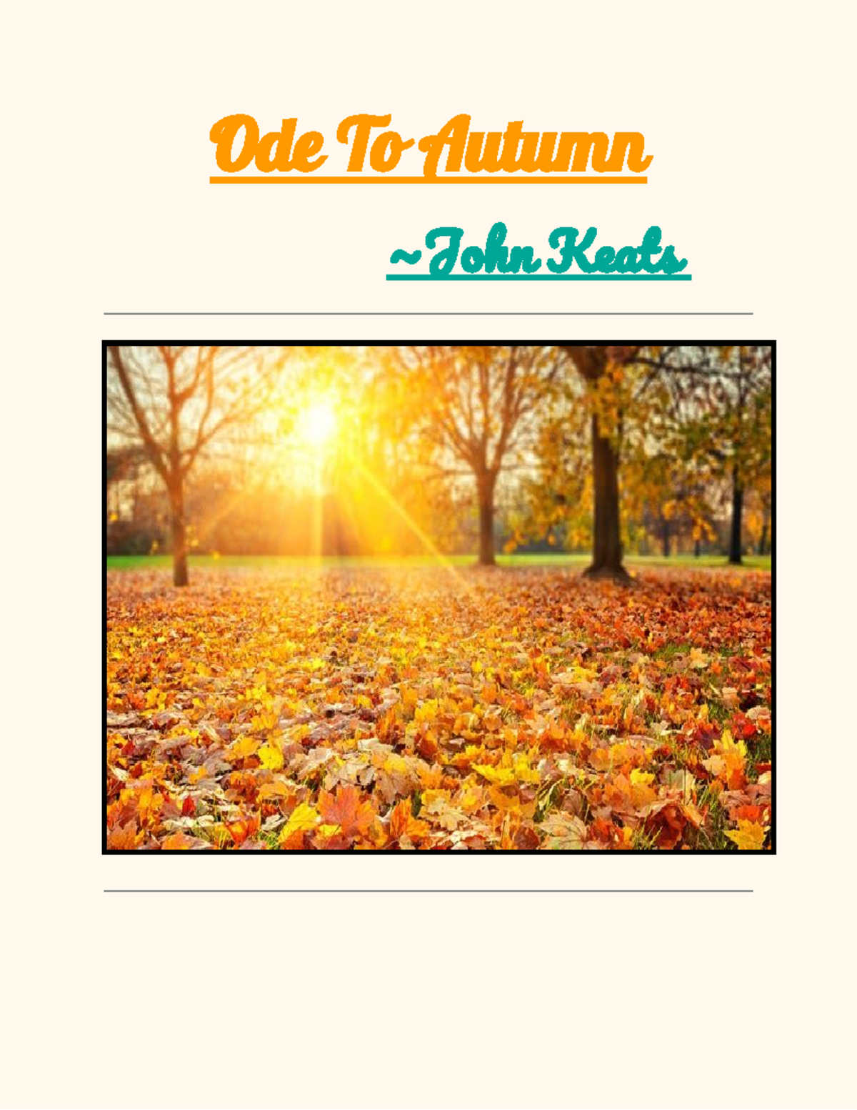 Ode to Autum by keats - 🍁Ode To Autumn🍁 ~John Keats 🖋 2 🌼🖋JOHN KEATS 🖋🌼 ...