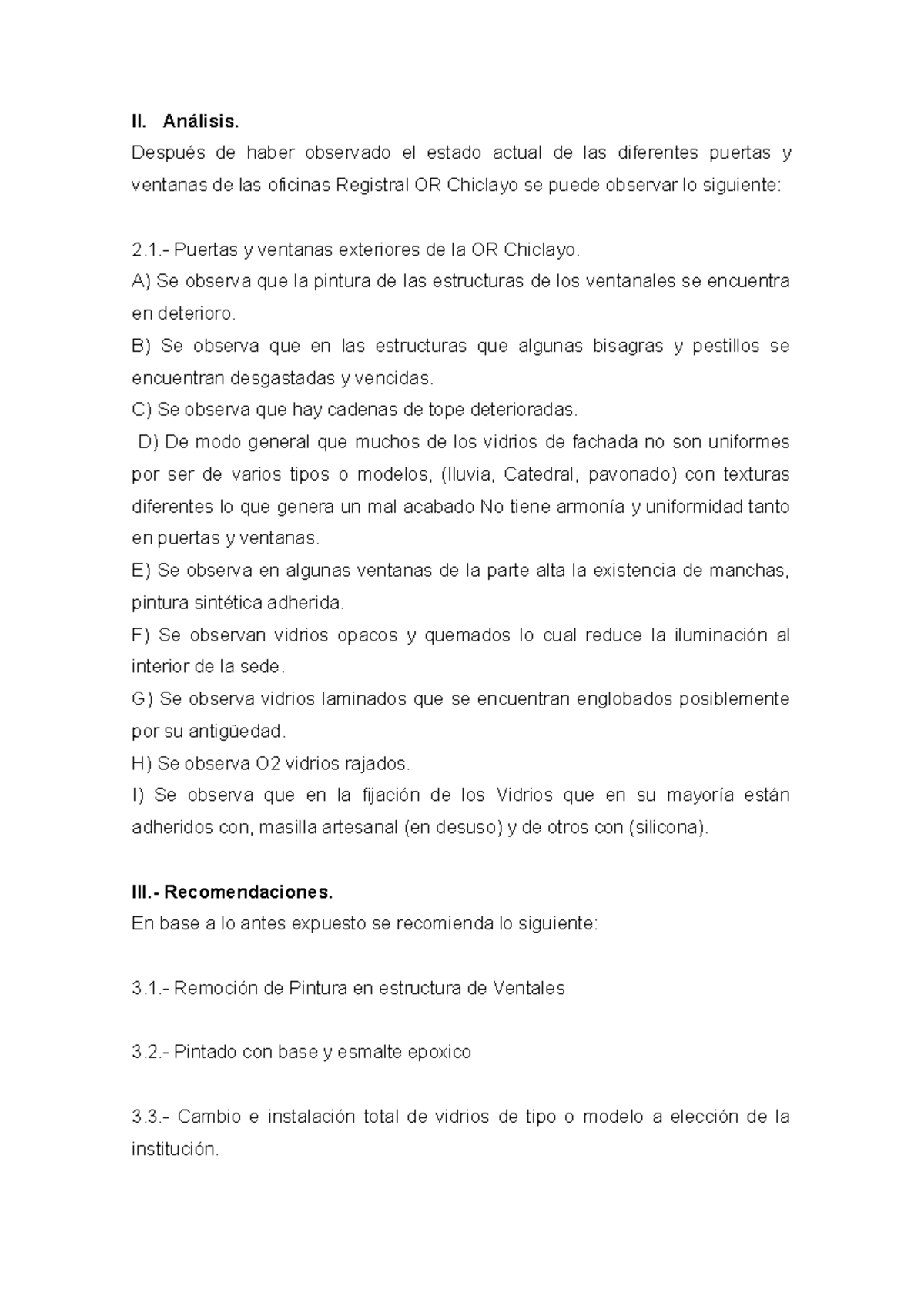 II - dsdsdsds - II. Análisis. Después de haber observado el estado ...