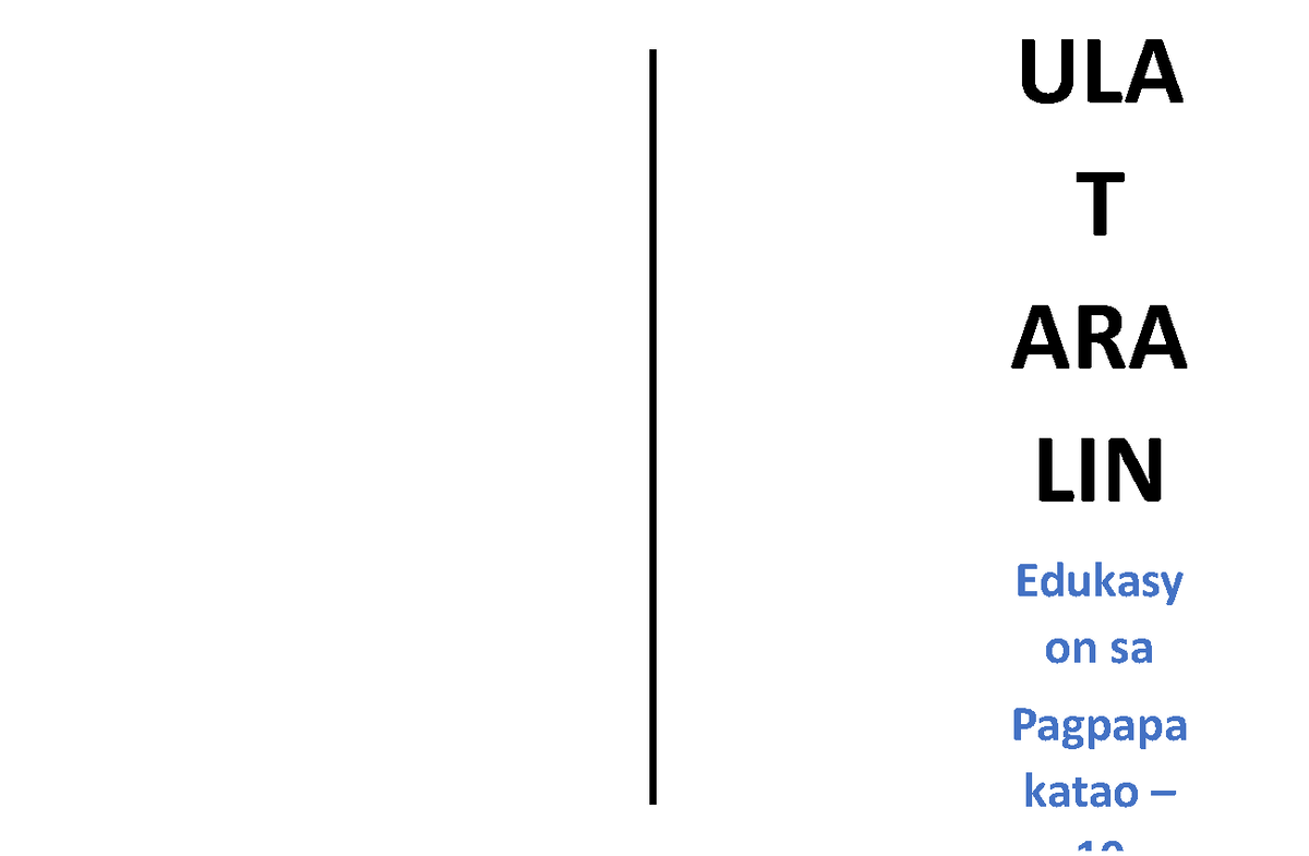 Talaan NG Nilalaman - ULA T ARA LIN Edukasy on sa Pagpapa katao – 10 ...