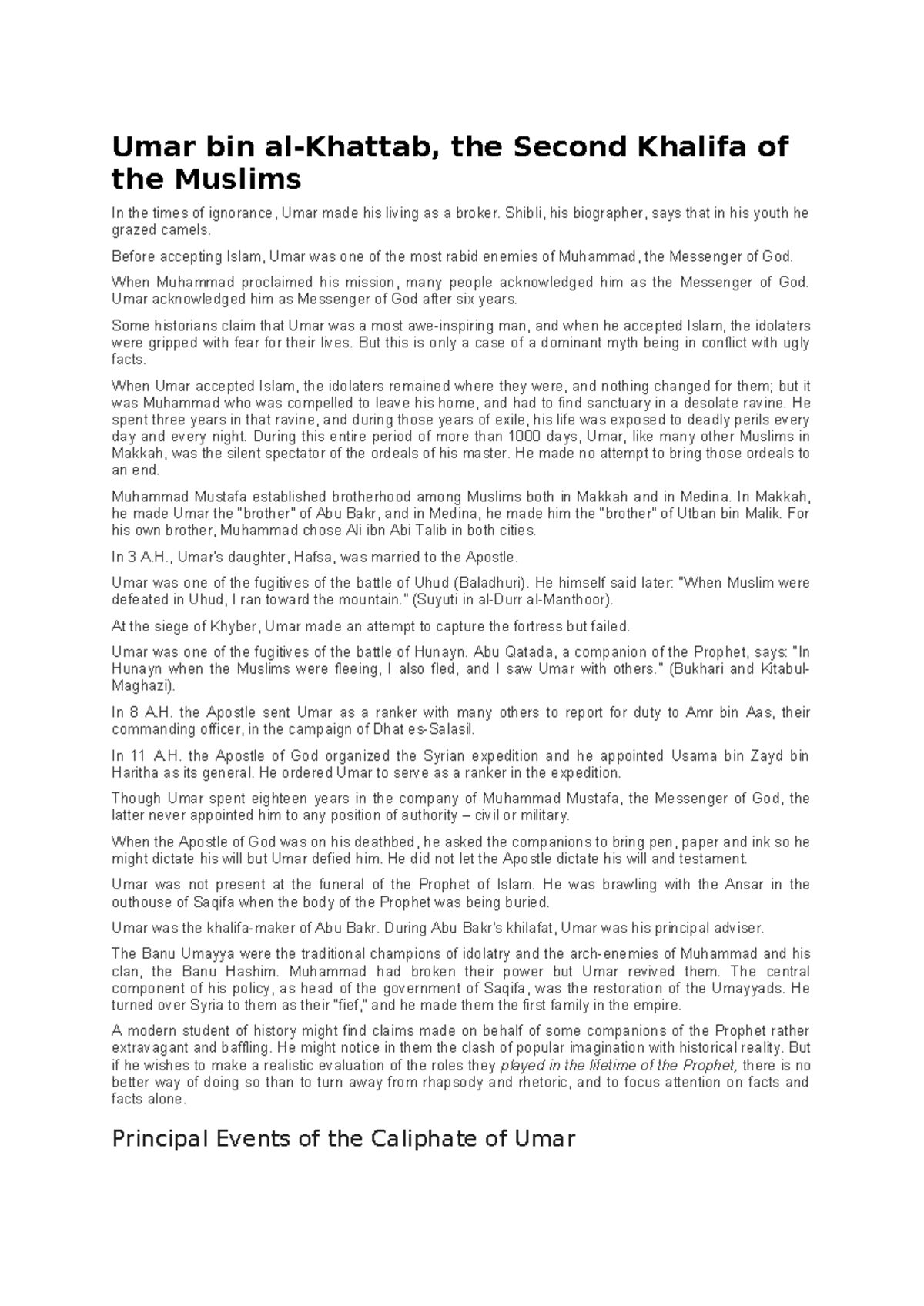 More of Umar bin al - It is my own research - Umar bin al-Khattab, the ...