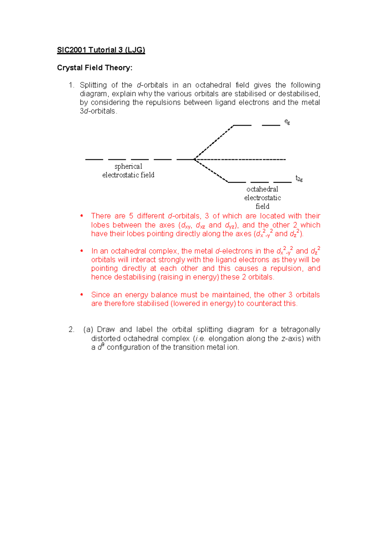 Tutorial 3 solutions - Nathan patmore 15/16 - SIC2001 Tutorial 3 (LJG ...