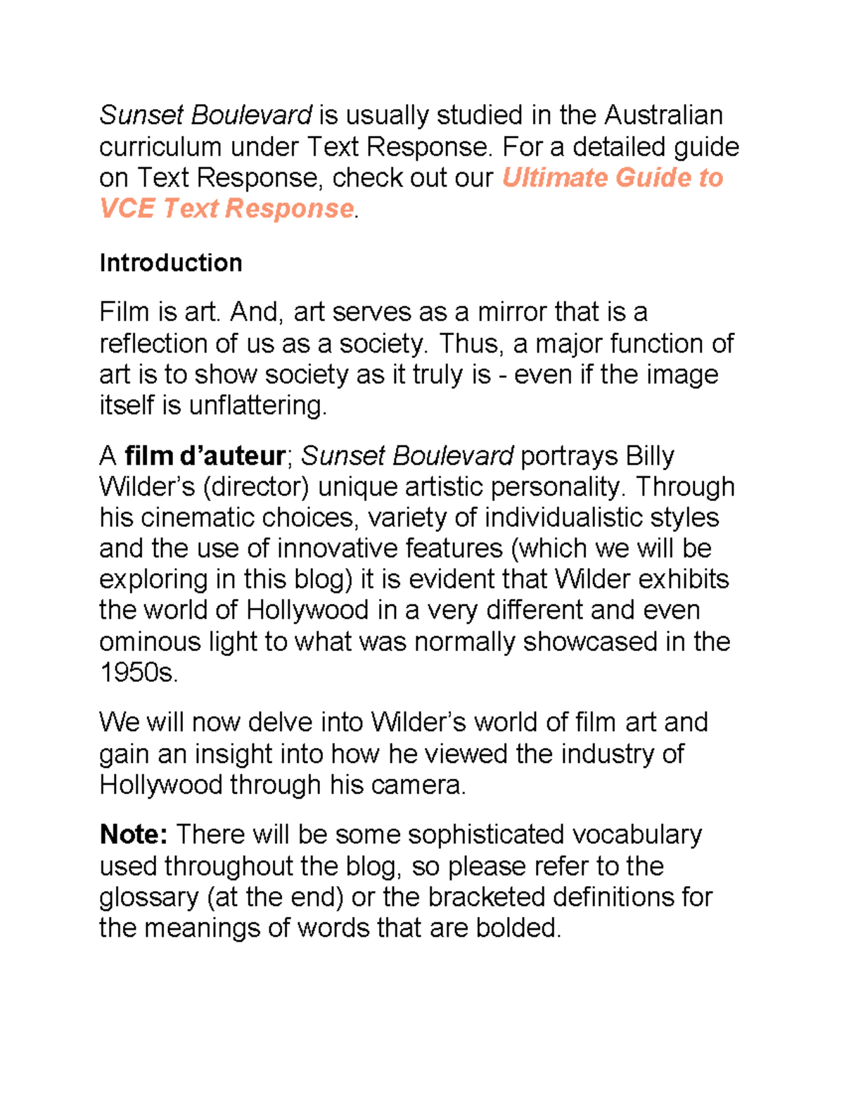 Sunset Boulevard - For a detailed guide on Text Response, check out our ...