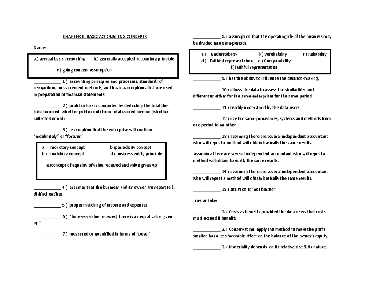 I 11 June 2017, questions and answers - CHAPTER II: BASIC ACCOUNTING ...
