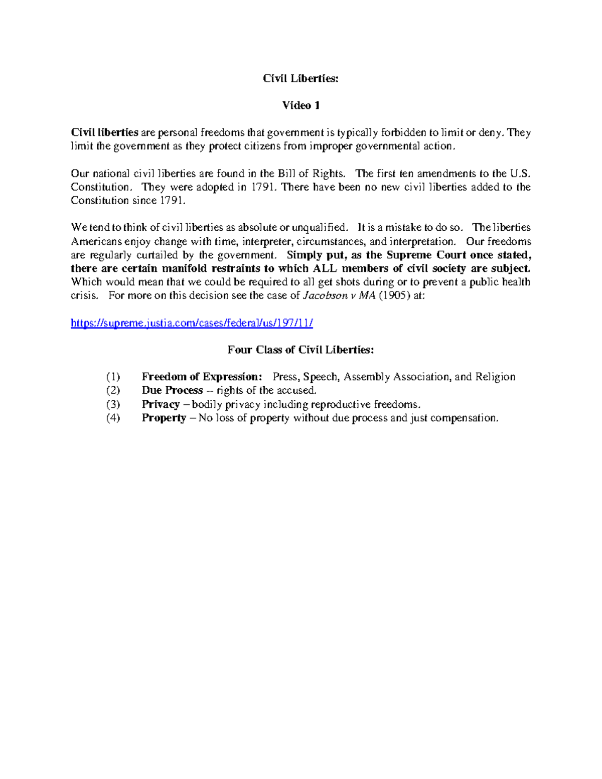 Civil Liberties - Civil Liberties: Video 1 Civil liberties are personal ...