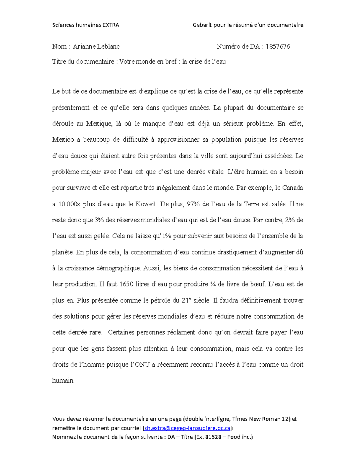 La crise de l'eau - Sciences humaines extra - Sciences humaines EXTRA ...