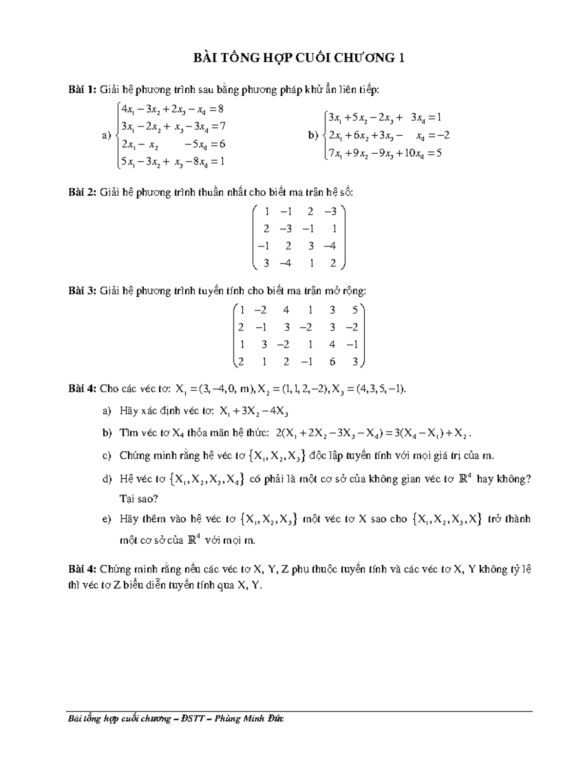 On tap cuoi chuong TCC1 - cntt - Bài 1: Gi i h ph ng trình sau b ng ph ng pháp kh n liên ti p ...