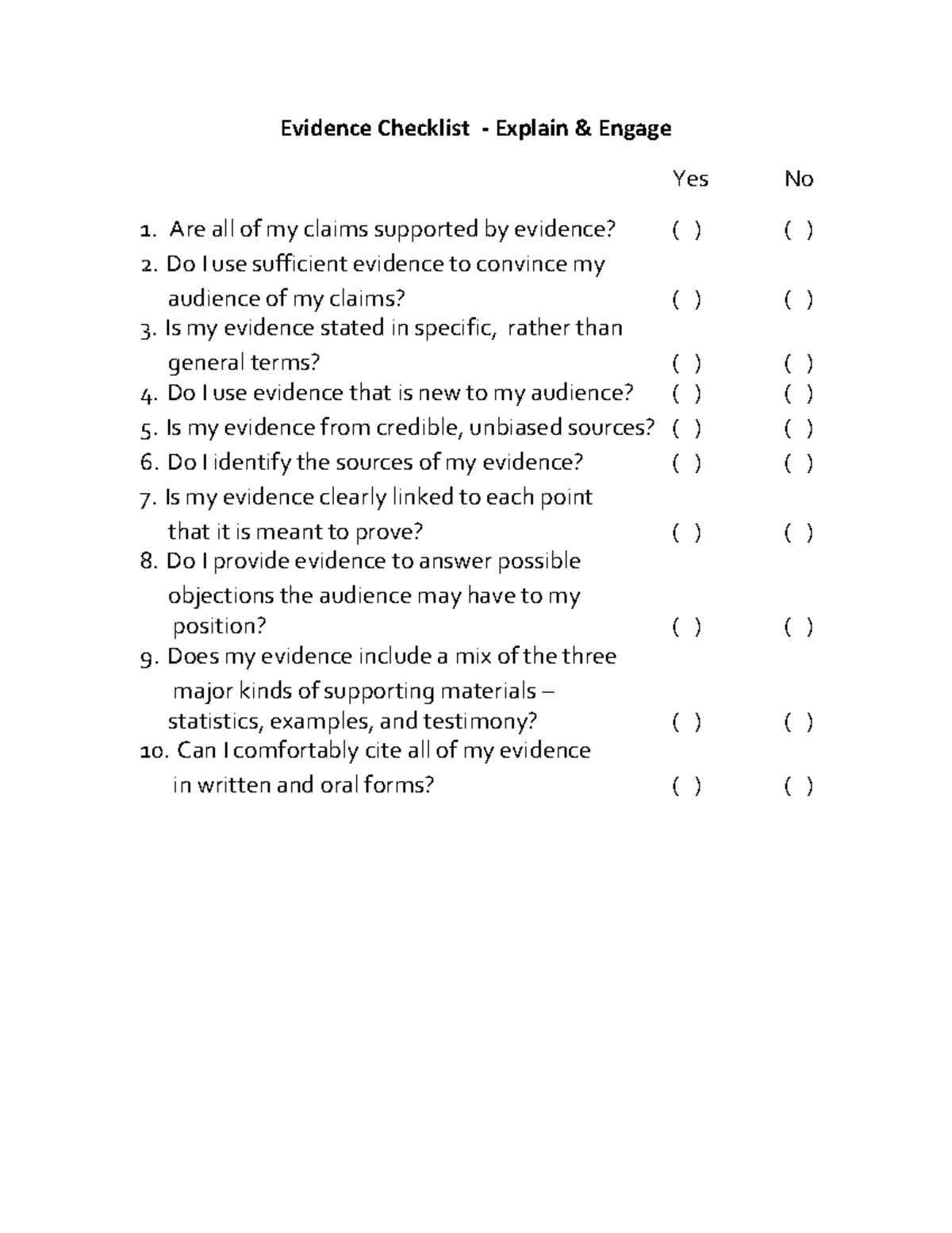 Evidence Checklist-1 - asdadsfas - comm212 - UD - Studocu