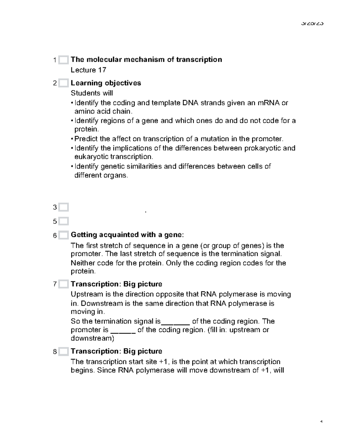 17``1 - Molecular mechanism of transcription notes - 3/28/ 1 The ...