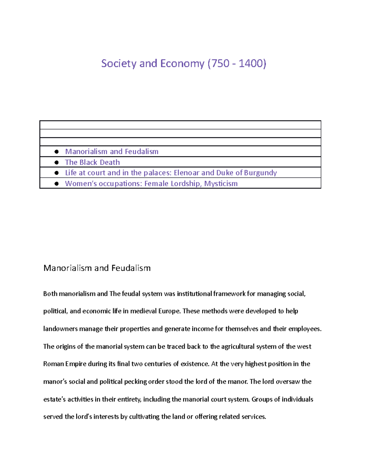 Society and economy 750 1400 1 - Society and Economy (750 - 1400 ...