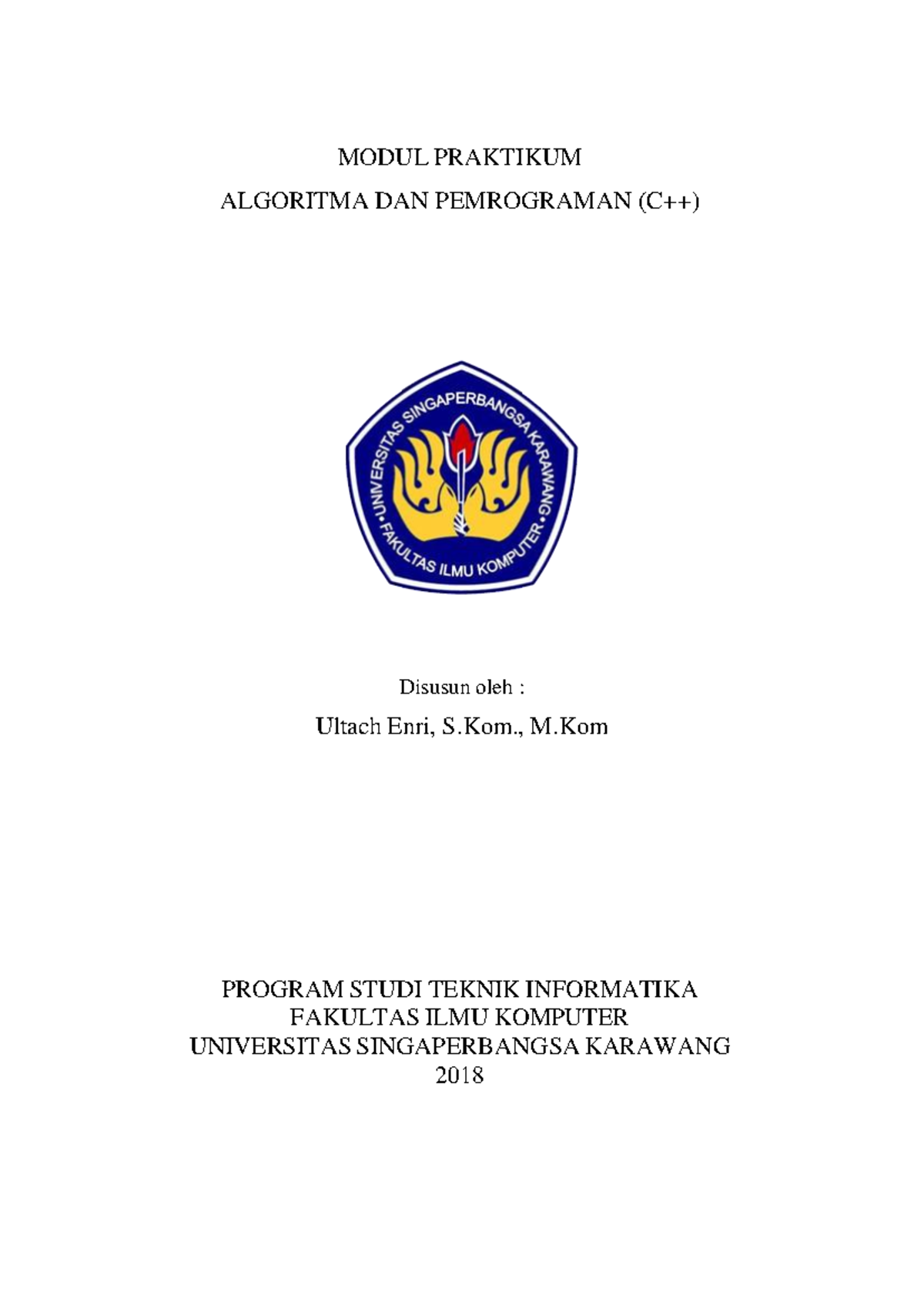 Modul Struktur Datadan Pemrograman 2018 Ultach - MODUL PRAKTIKUM ...