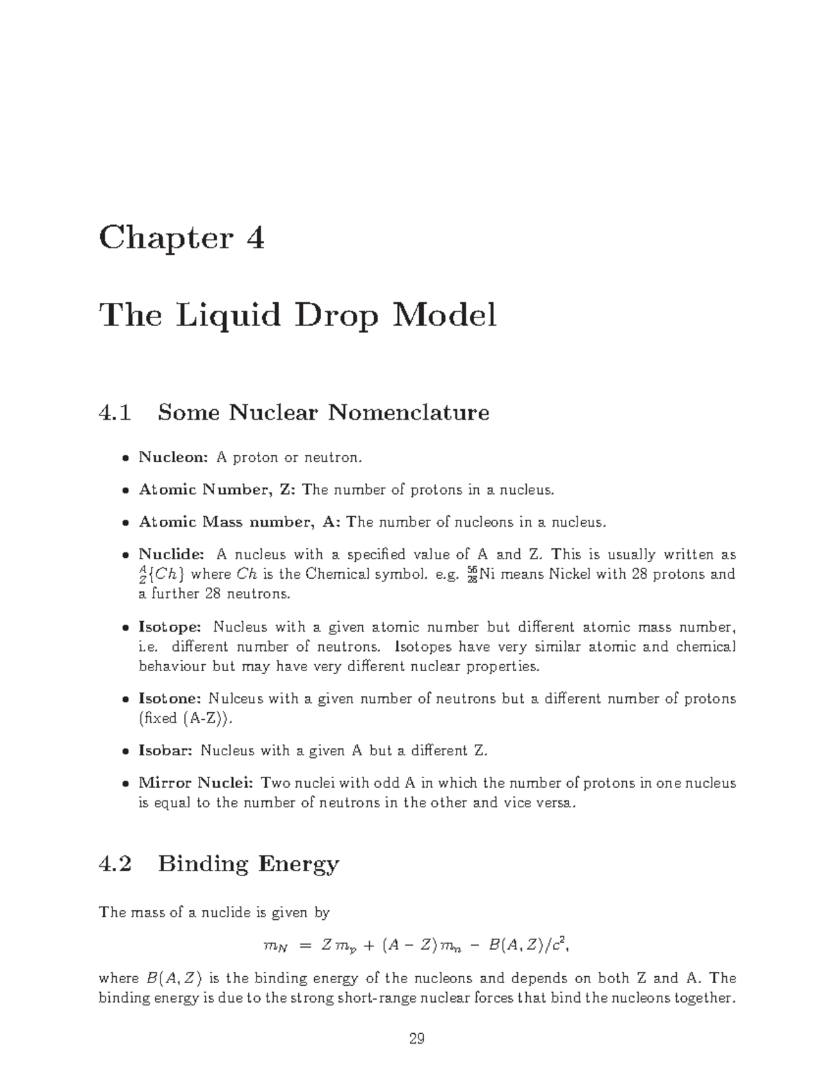 04 liquiddrop - Liquid drop model - Chapter 4 The Liquid Drop Model 4 ...