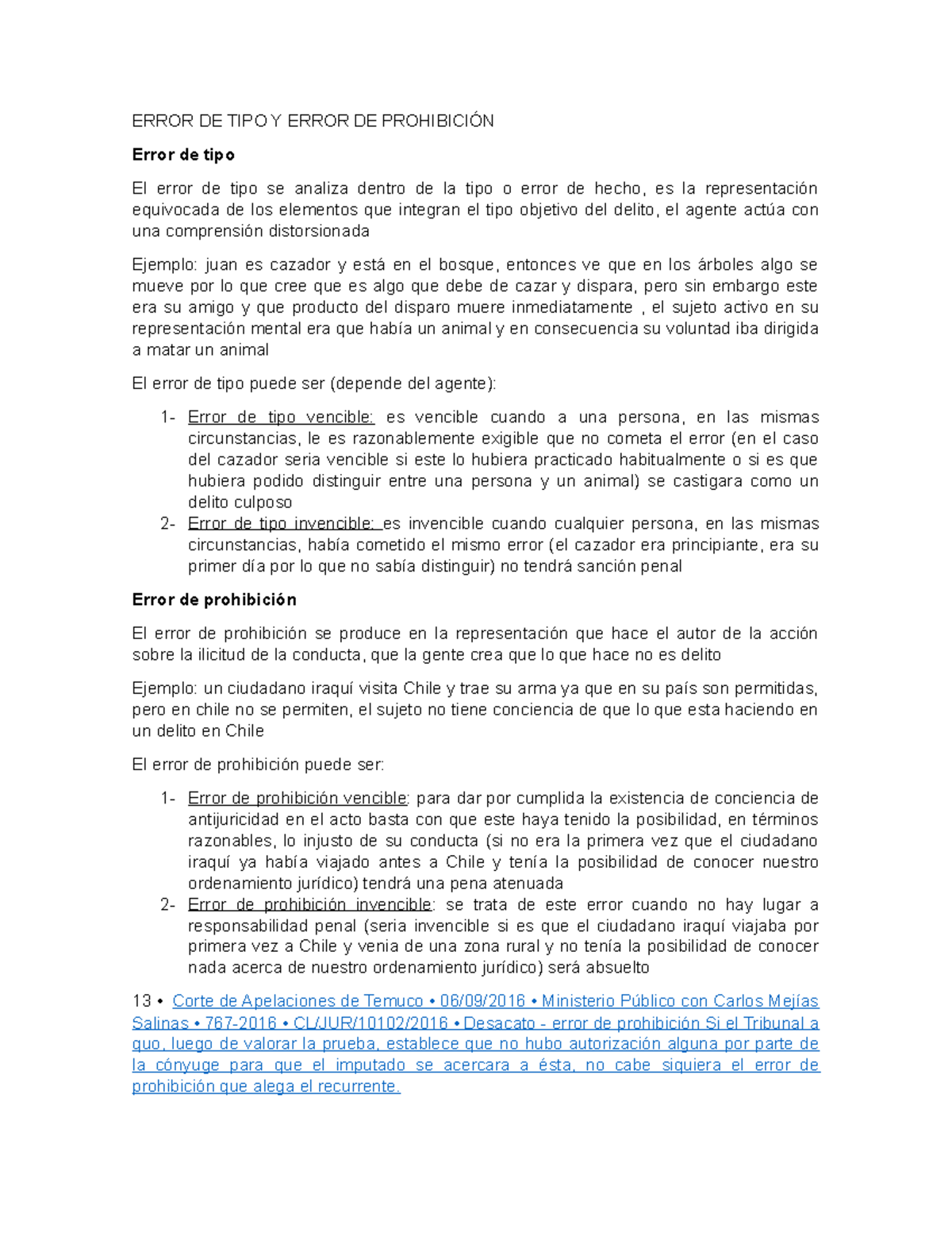 Error de tipo y prohibicion - ERROR DE TIPO Y ERROR DE PROHIBICIÓN ...