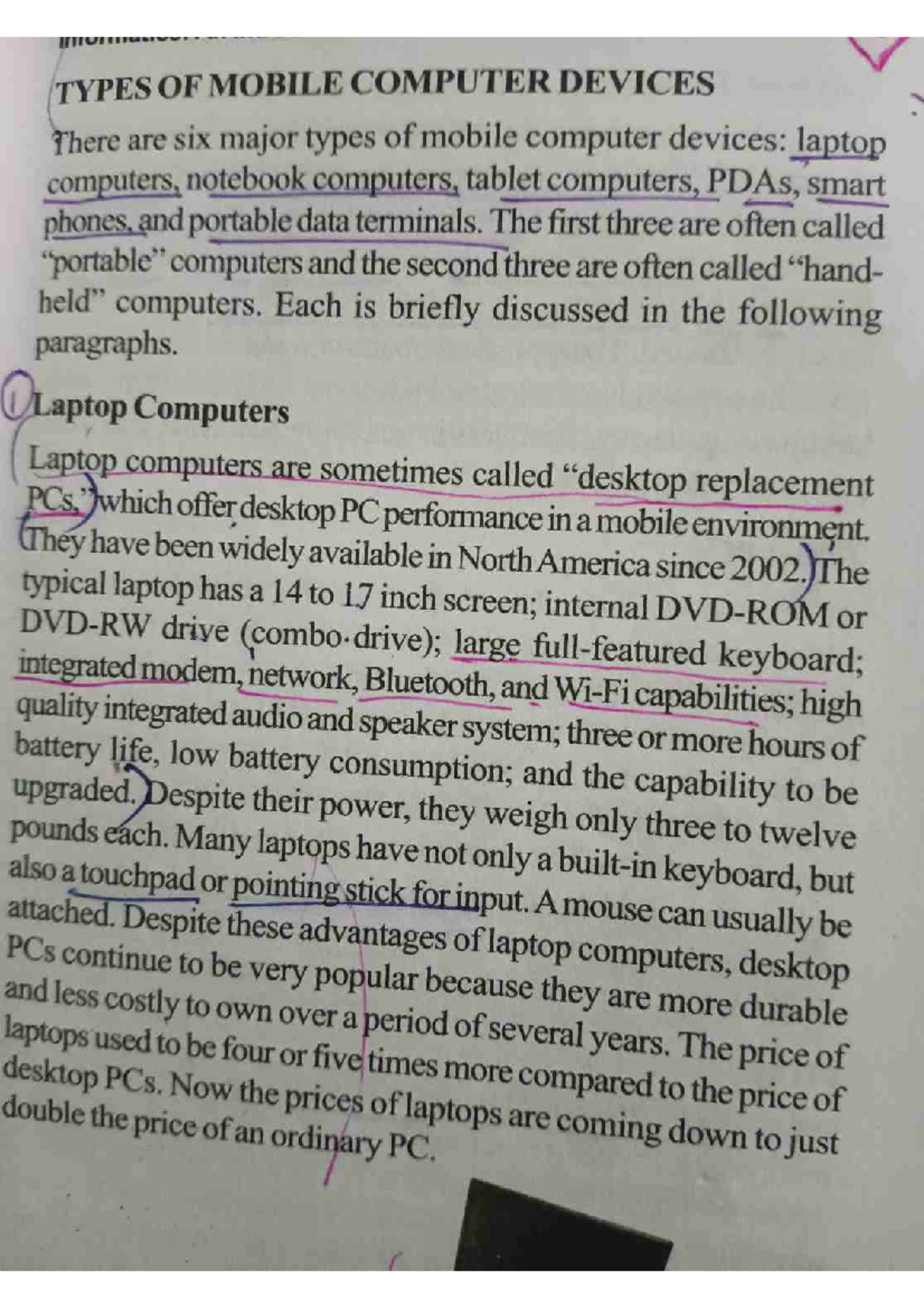 Types of mobile computer devices - Information And Computer - Studocu