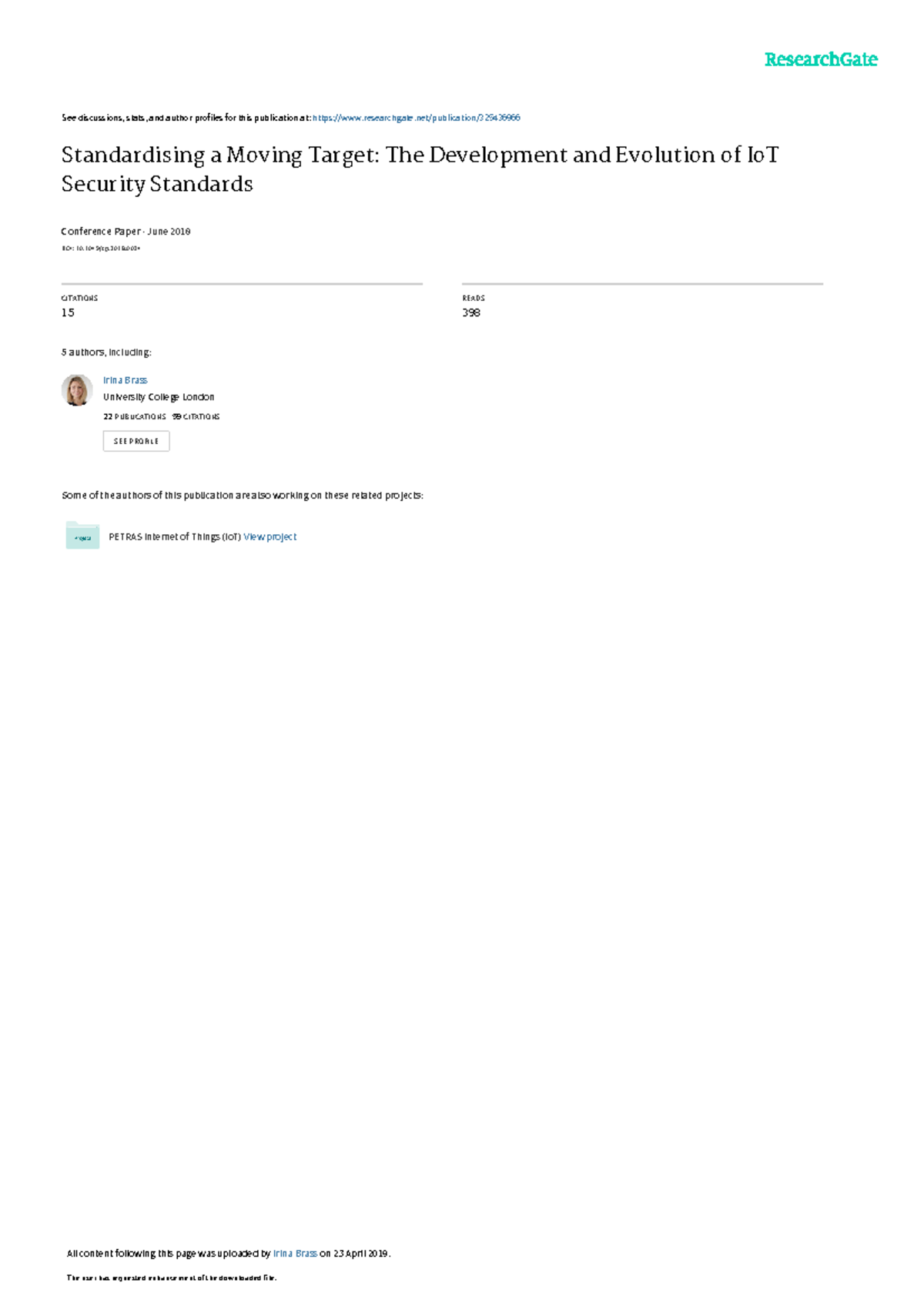 Standardising a Moving Target The Development - See discussions, stats ...